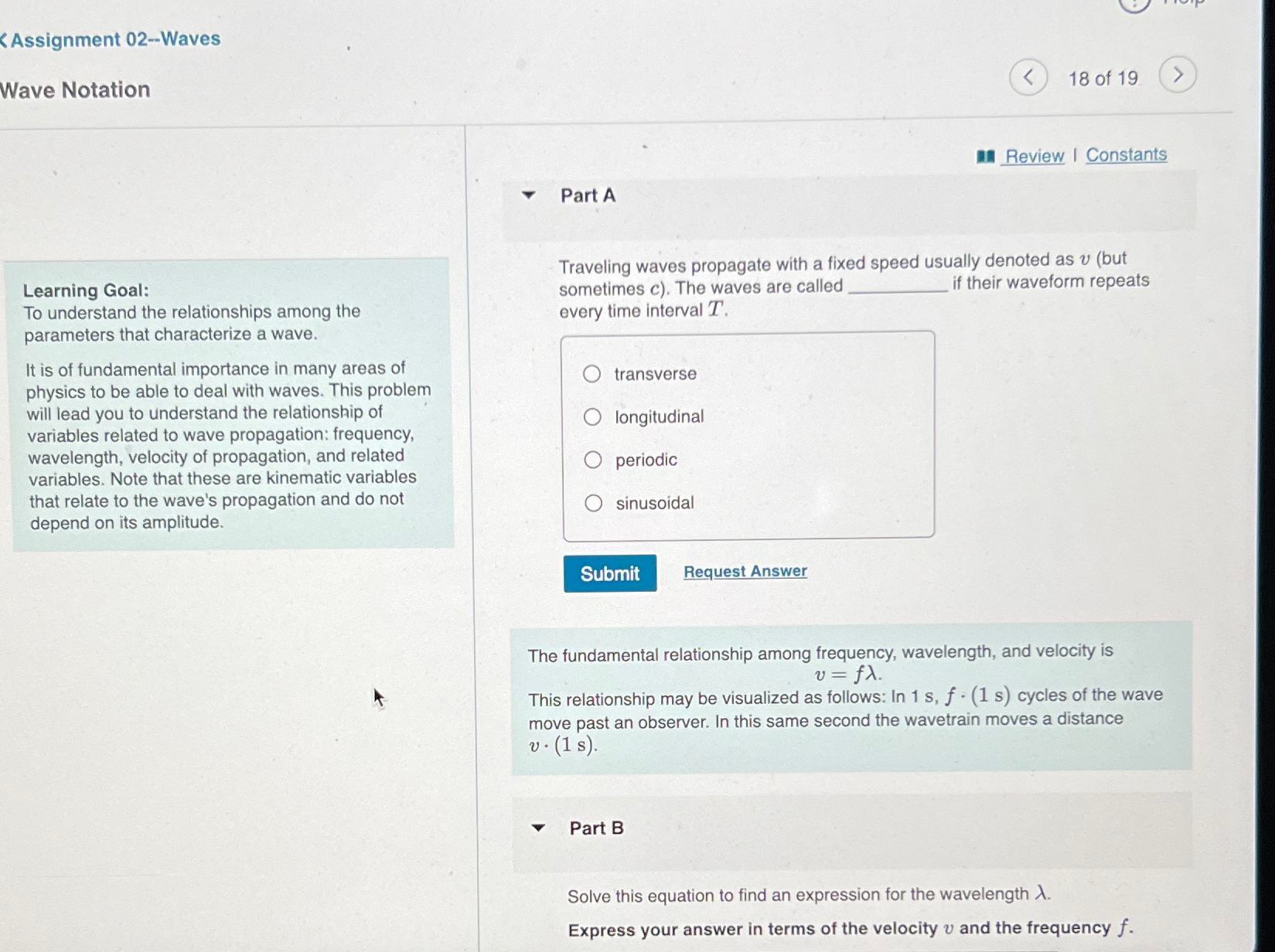 Solved Assignment 02--WavesWave Notation18 ﻿of 19Learning | Chegg.com