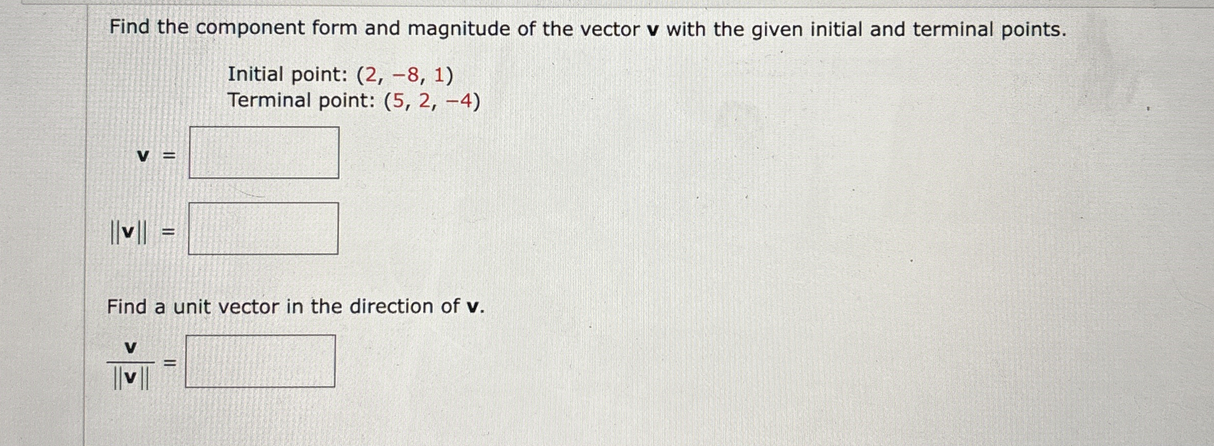 Solved Find the component form and magnitude of the vector v | Chegg.com