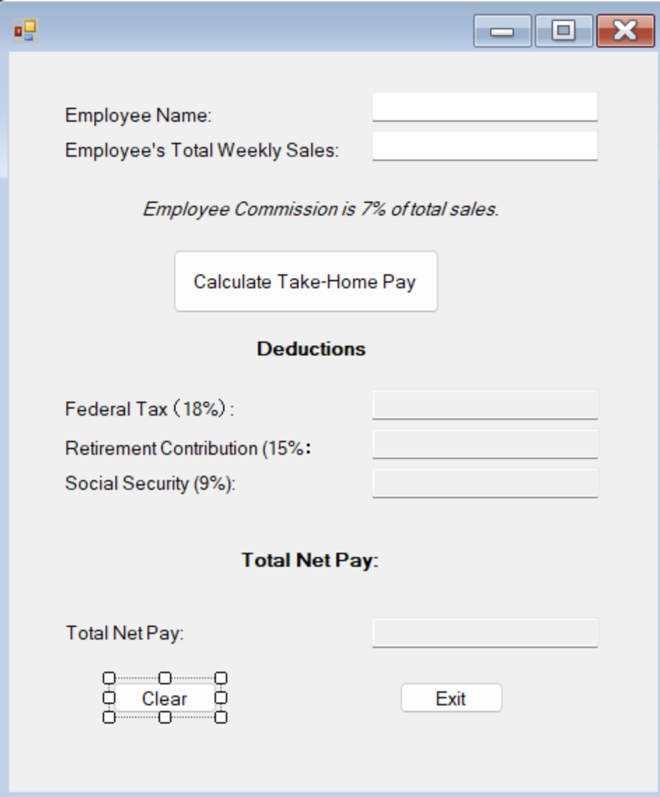 Solved Question: Write a Windows Forms application that | Chegg.com