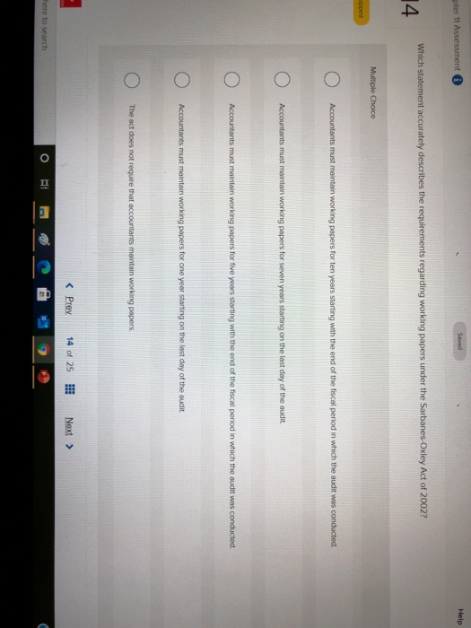 Solved Saved Help pter 11 Assessment Which statement | Chegg.com Solved Saved Help pter 11 Assessment Which statement | Chegg.com