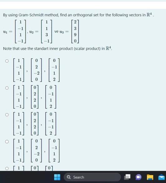 Solved By using Gram-Schmidt method, find an orthogonal set | Chegg.com