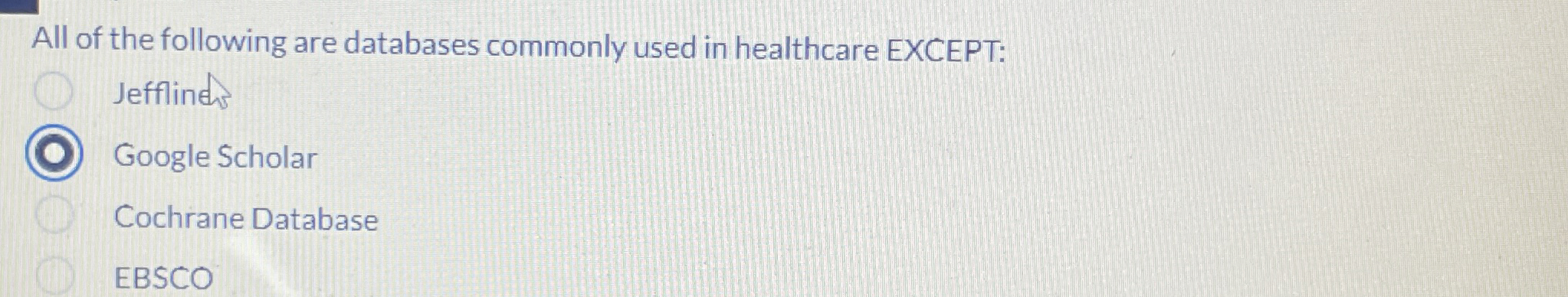Solved All of the following are databases commonly used in | Chegg.com