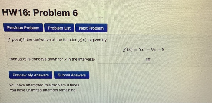 Solved HW16: Problem 6 Previous Problem Problem List Next | Chegg.com