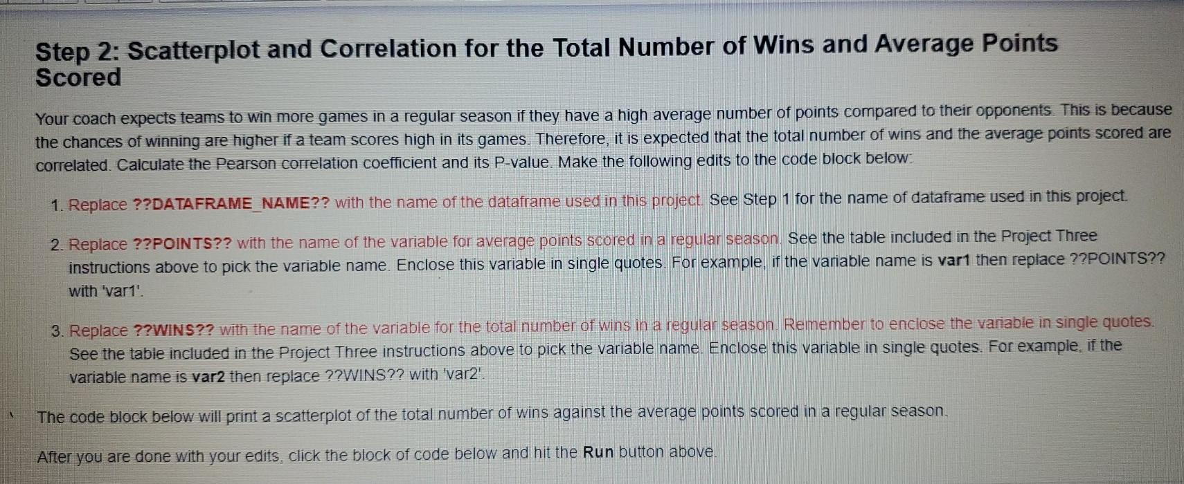 Solved Step 2: Scatterplot and Correlation for the Total | Chegg.com