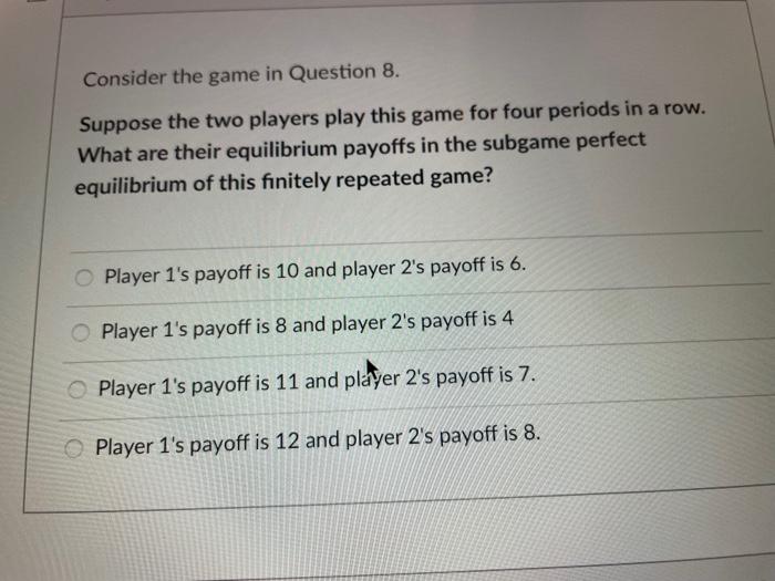 Solved Consider a two-player repeated game with the | Chegg.com