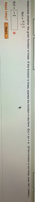 Solved Determine whether the given function is linear. If | Chegg.com