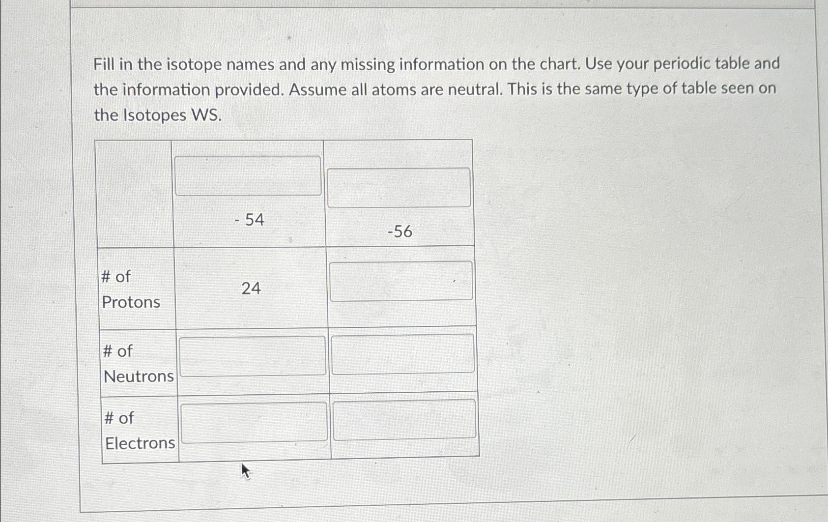 Solved Fill in the isotope names and any missing information | Chegg.com
