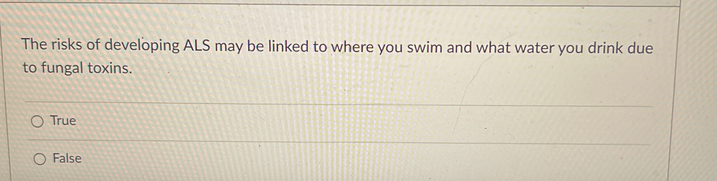 Solved The risks of developing ALS may be linked to where | Chegg.com