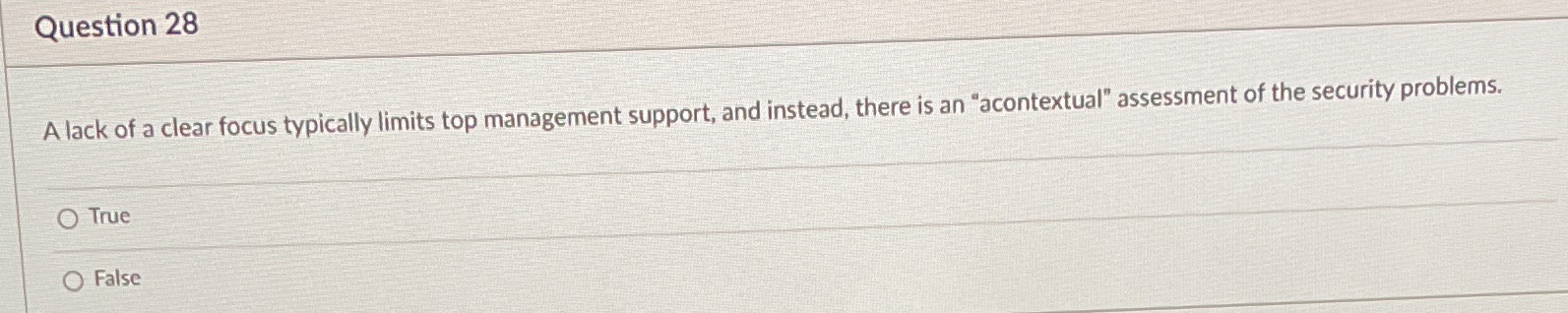 Solved Question 28A lack of a clear focus typically limits | Chegg.com
