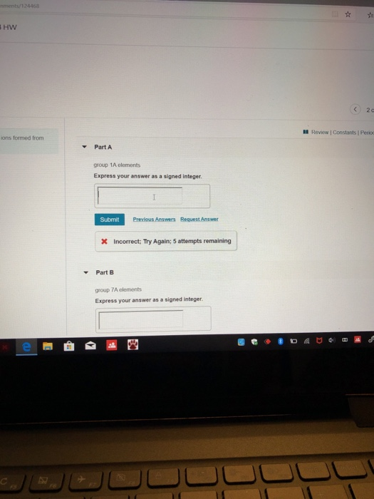 nment HW Review Constants Perio ons formed from Part | Chegg.com