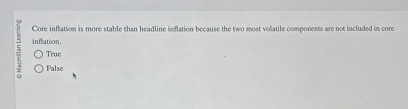 Solved Core inflation is more stable than headline inflation | Chegg.com