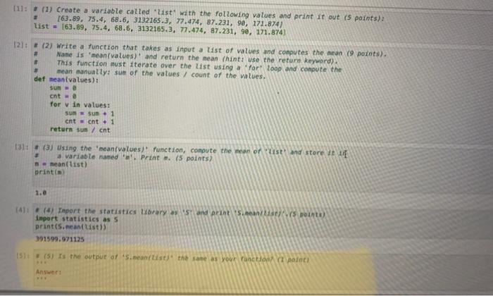 Solved a + Code Python 3 0 Find -- ...X [5]: # (2) Define | Chegg.com