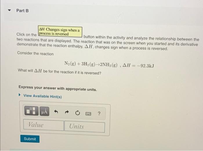 Solved Part A Click the AH is an Extensive Property button | Chegg.com