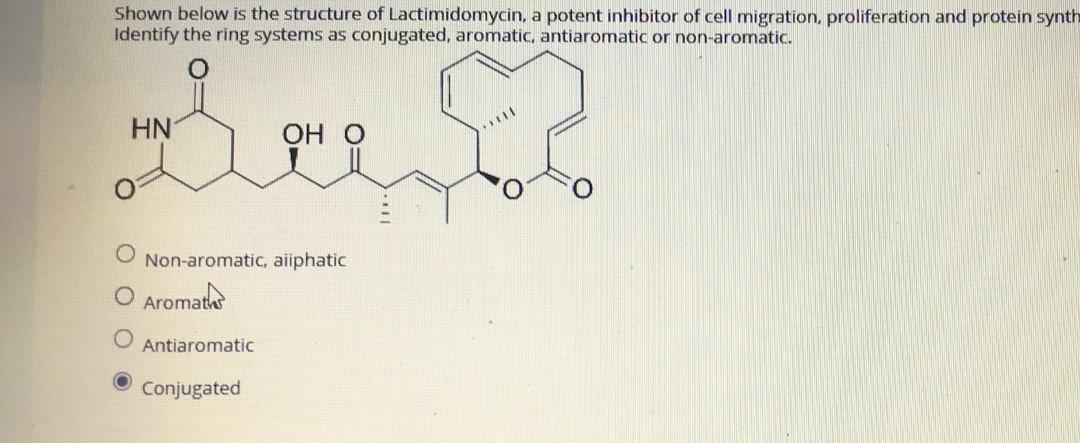 Solved Shown below is the structure of Lactimidomycin, a | Chegg.com