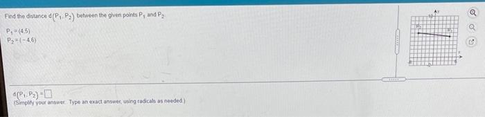 Solved A Find the distance (PP) between the given points, | Chegg.com