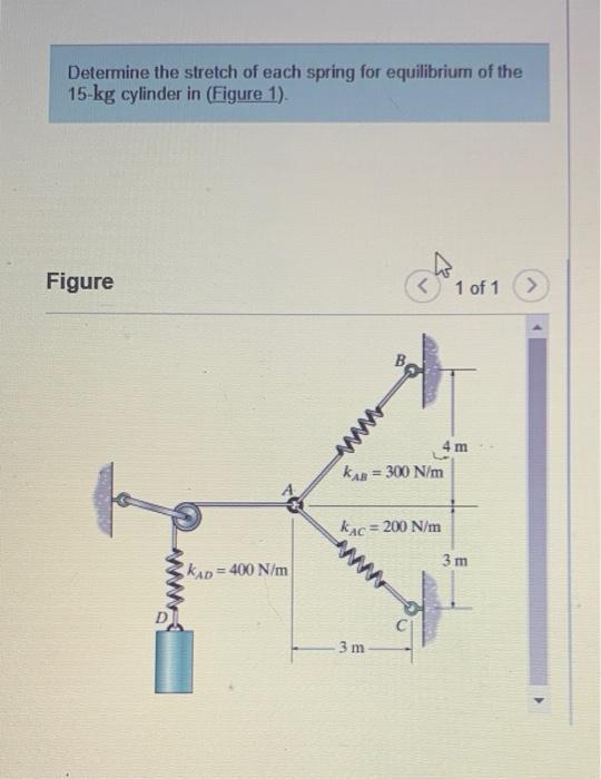Solved Determine the stretch of each spring for equilibrium | Chegg.com