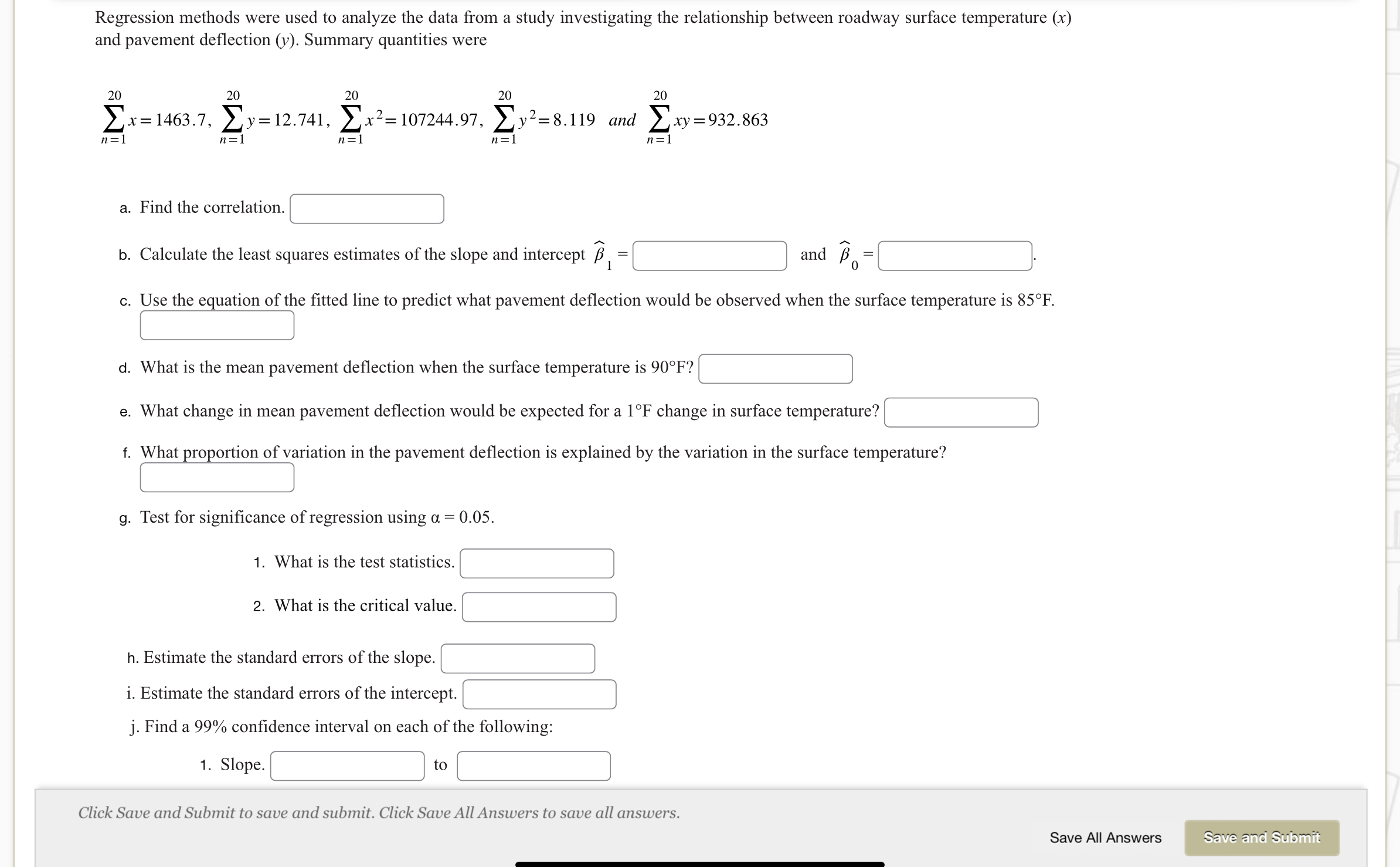 Solve all parts please |Regression methods were used | Chegg.com
