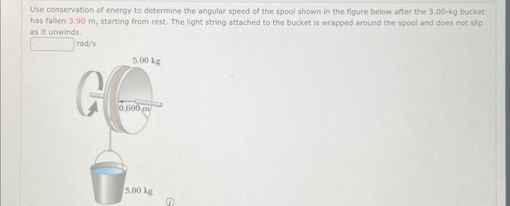 Solved Use conservation of energy to determine the angular | Chegg.com
