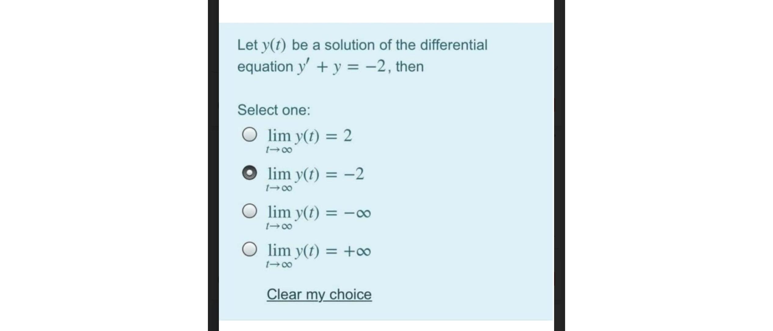 Solved Let y(t) ﻿be a solution of the differential equation | Chegg.com