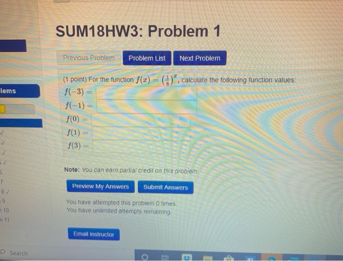 Solved SUM18HW3: Problem 1 Previous Problem Problem List | Chegg.com