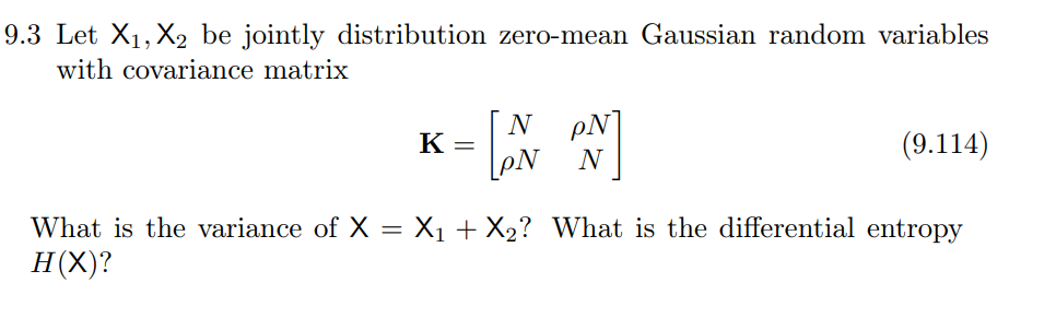 9.3 ﻿Let x1,x2 ﻿be jointly distribution zero-mean | Chegg.com