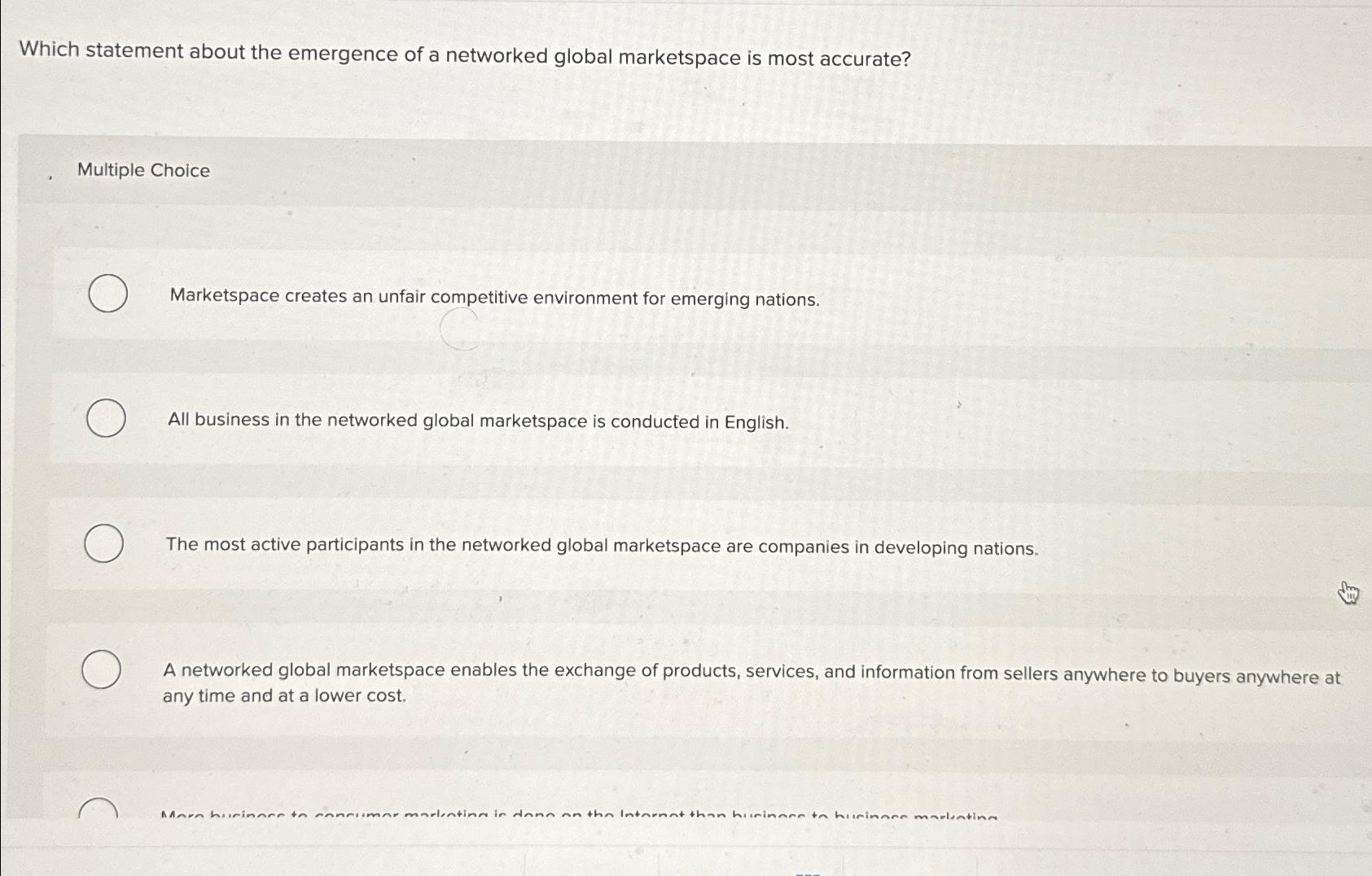 Solved Which statement about the emergence of a networked | Chegg.com