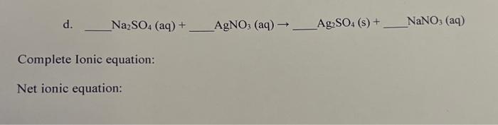 Solved balance the equation, write the total (complete) | Chegg.com