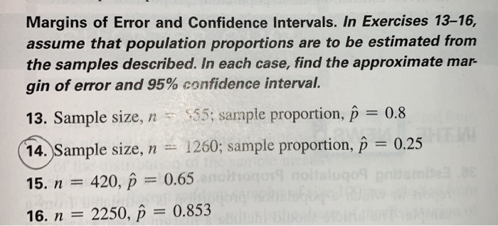 Solved Margins of Error and Confidence intervals. In | Chegg.com