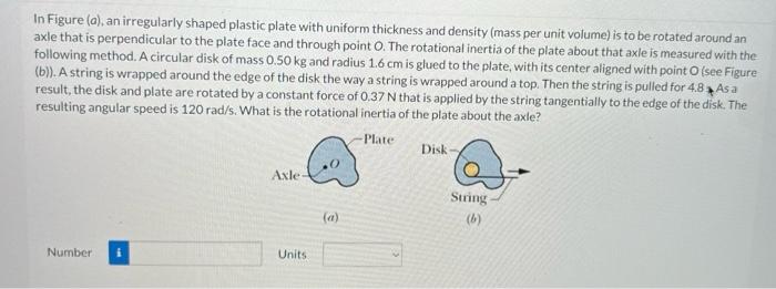 Solved In Figure (a), an irregularly shaped plastic plate | Chegg.com