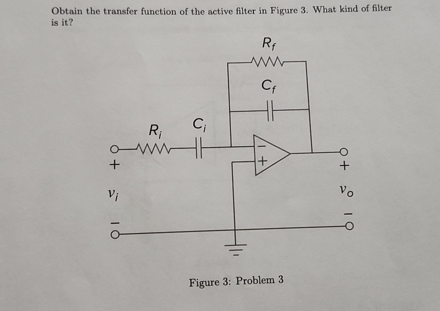 Solved Obtain the transfer function of the active filter in | Chegg.com