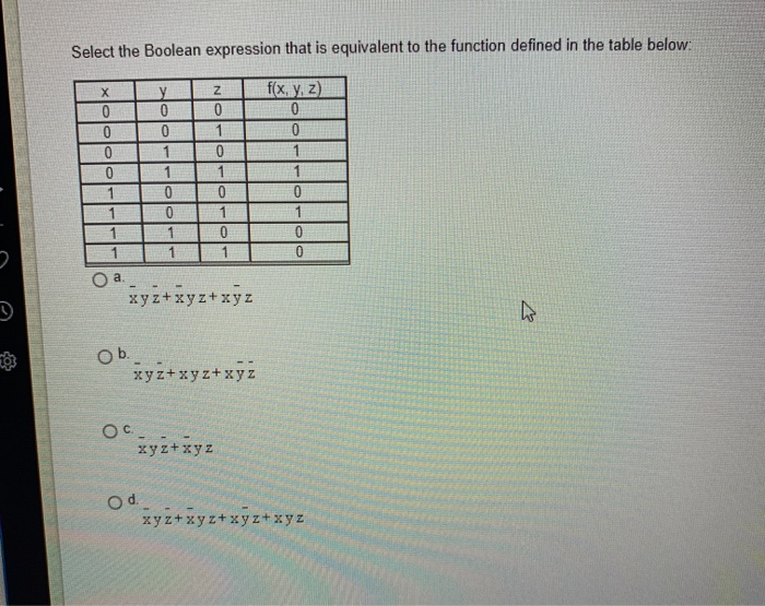 Solved Select the Boolean expression that is equivalent to | Chegg.com
