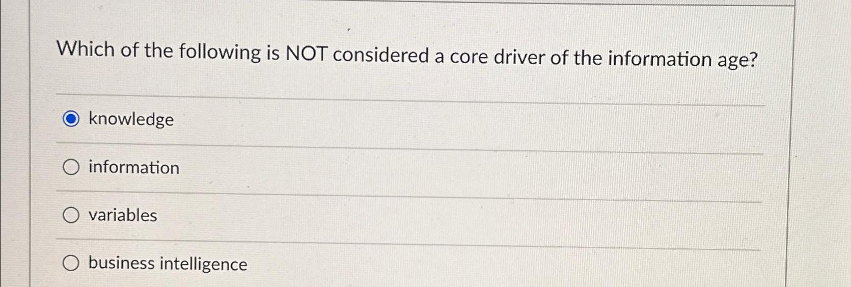 Solved Which of the following is NOT considered a core | Chegg.com