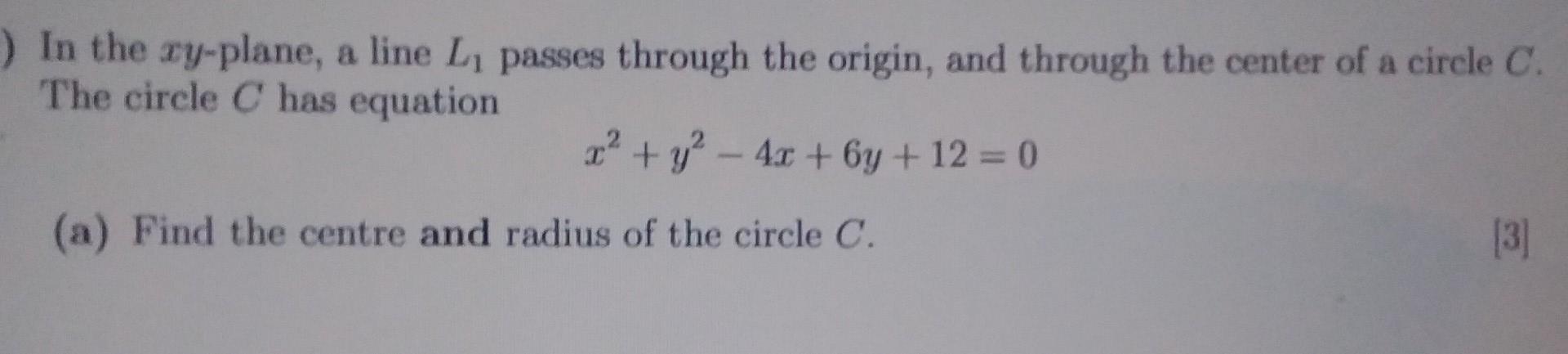 Solved In the xy-plane, a line L1 passes through the origin, | Chegg.com