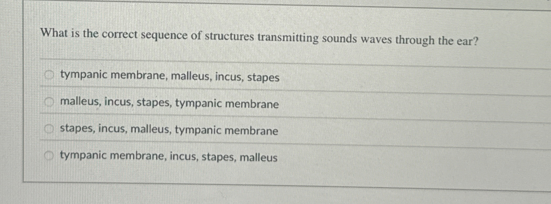 Solved What is the correct sequence of structures | Chegg.com