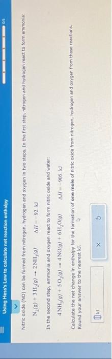 Solved Using Hess's Law to calculate net reaction enthalpy | Chegg.com