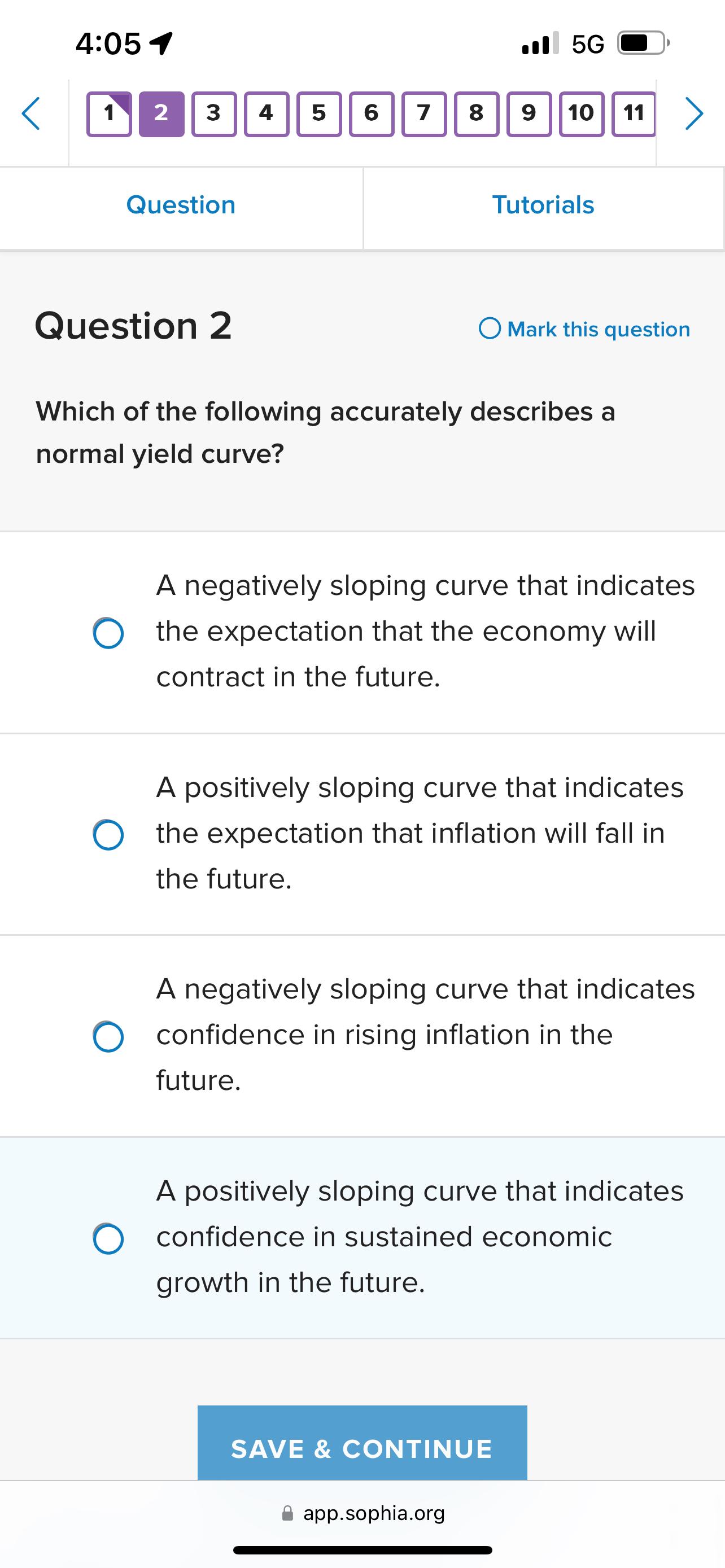Solved 4:05 1.II 5G1234567891011QuestionTutorialsQuestion | Chegg.com