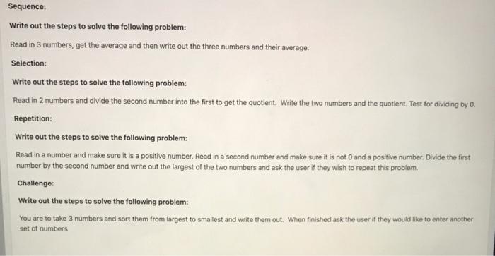 Solved 1. Solve the following problems using pseudo code | Chegg.com