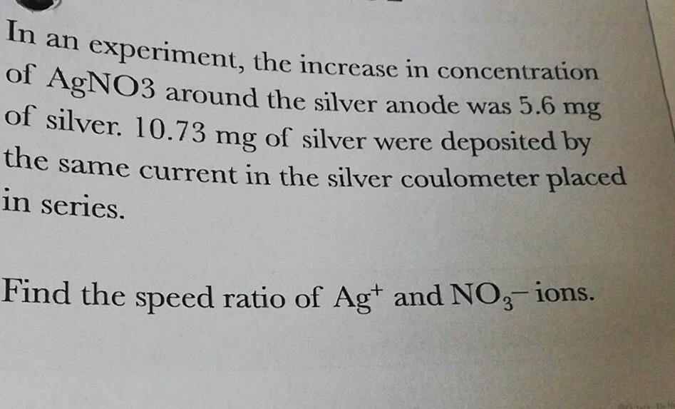 Solved In an experiment, the increase in concentration of | Chegg.com