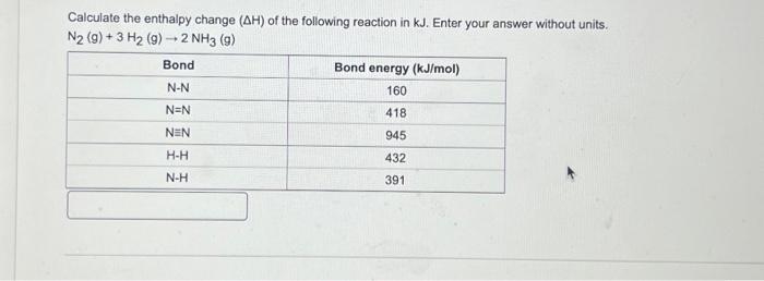 Solved Calculate the enthalpy change (AH) of the following | Chegg.com