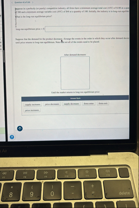 Solved Question 42 ﻿ef 100Seppose in a perfectly (or purely) | Chegg.com