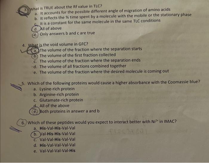 Solved 3. What is TRUE about the Rf value in TLC? a. It | Chegg.com
