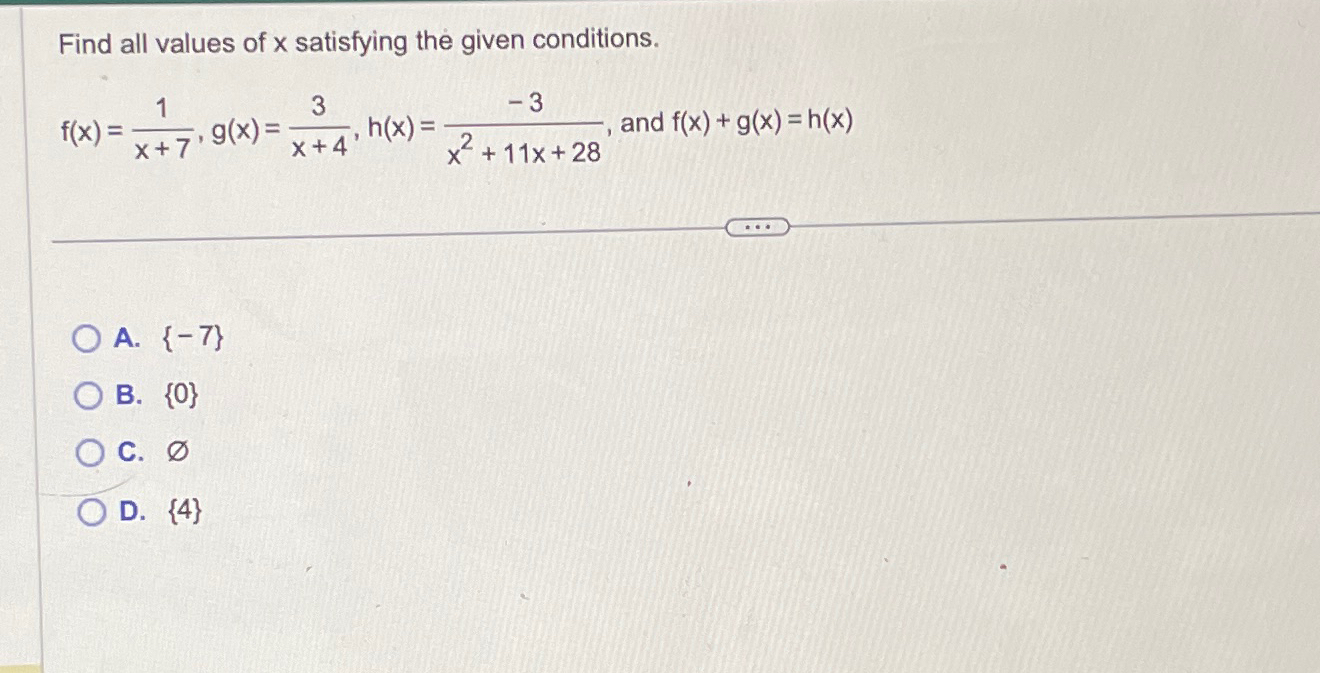 Solved Find all values of x ﻿satisfying the given | Chegg.com