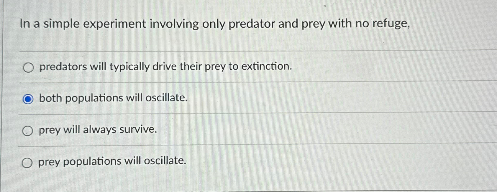 Solved In a simple experiment involving only predator and | Chegg.com