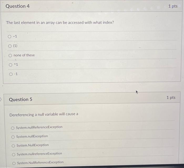 Solved The last element in an array can be accessed with | Chegg.com