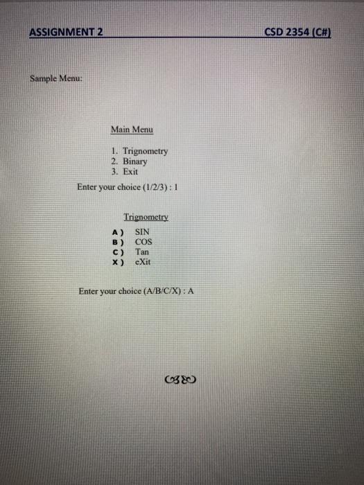 Solved ASSIGNMENT 2 CSD 2354 (CH) In this assignment you are | Chegg.com