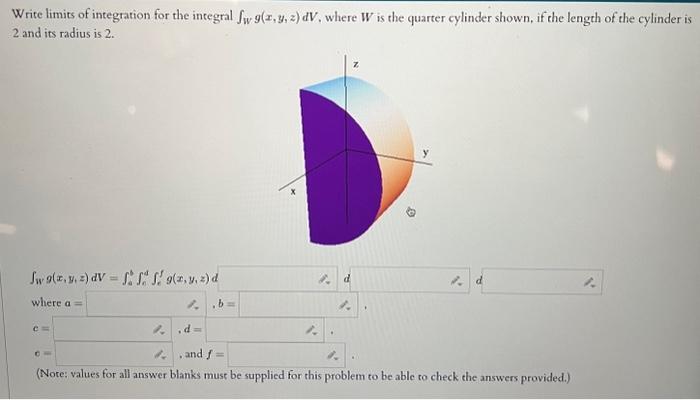 Solved Write limits of integration for the integral | Chegg.com