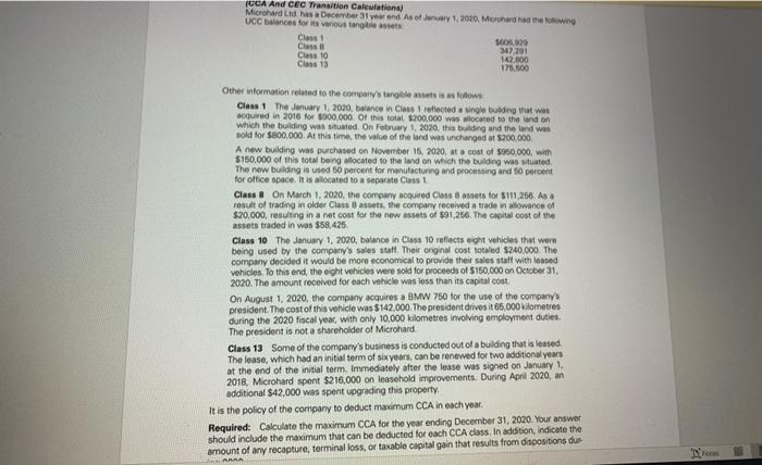 ICCA And CEC Transition Calculations) Microhard Ltd | Chegg.com