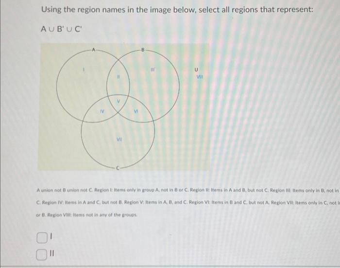 Using the region names in the image below, select all | Chegg.com