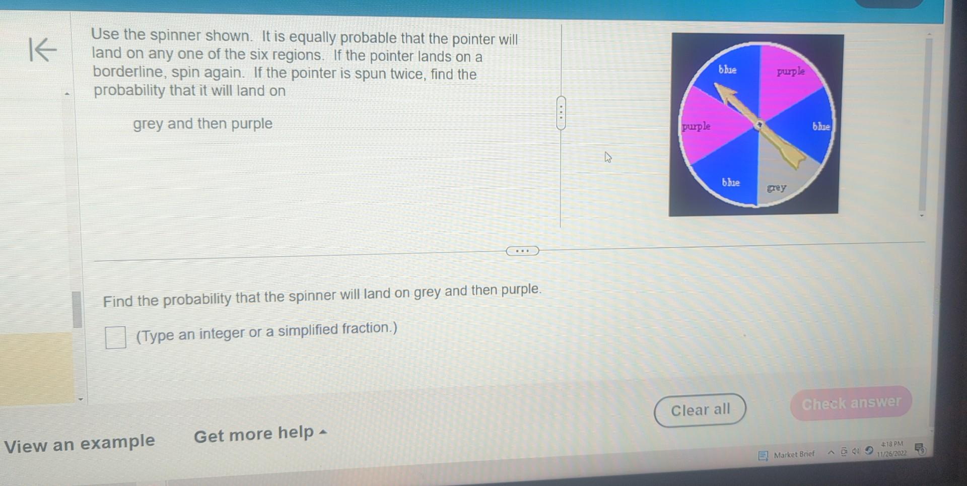 Solved Use the spinner shown. It is equally probable that | Chegg.com