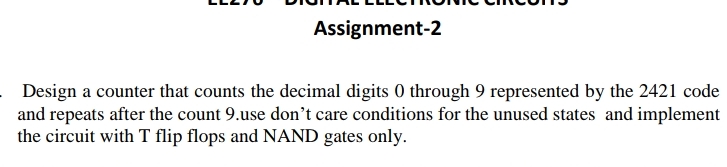 Solved Design a counter that counts the decimal digits 0 | Chegg.com